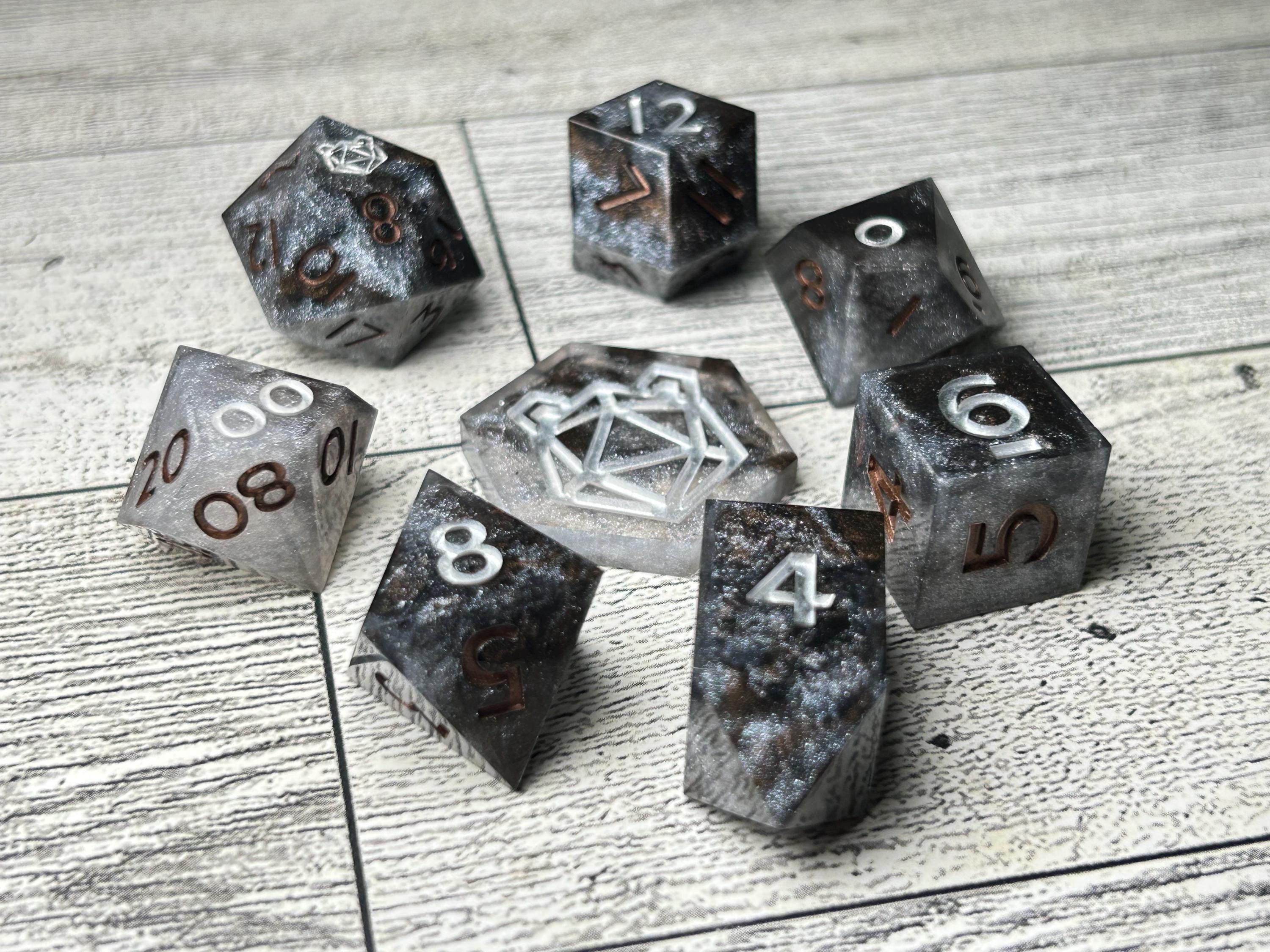 Abandoned Iron Mine - Handmade 8-piece DND Dice Set - Etsy