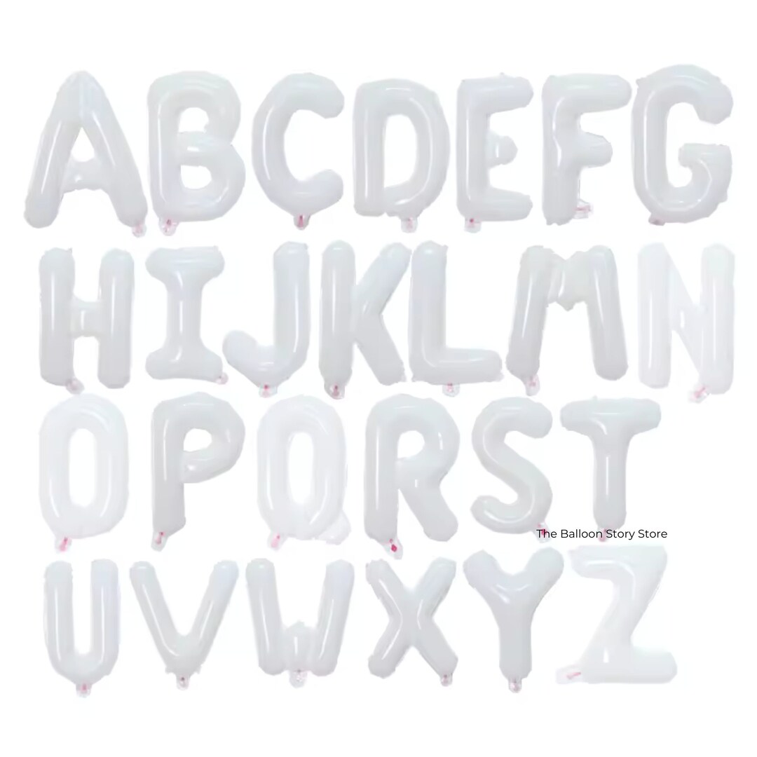 16" White Letter Balloons, Create Your Own Word, Name Balloon, Phrase ...