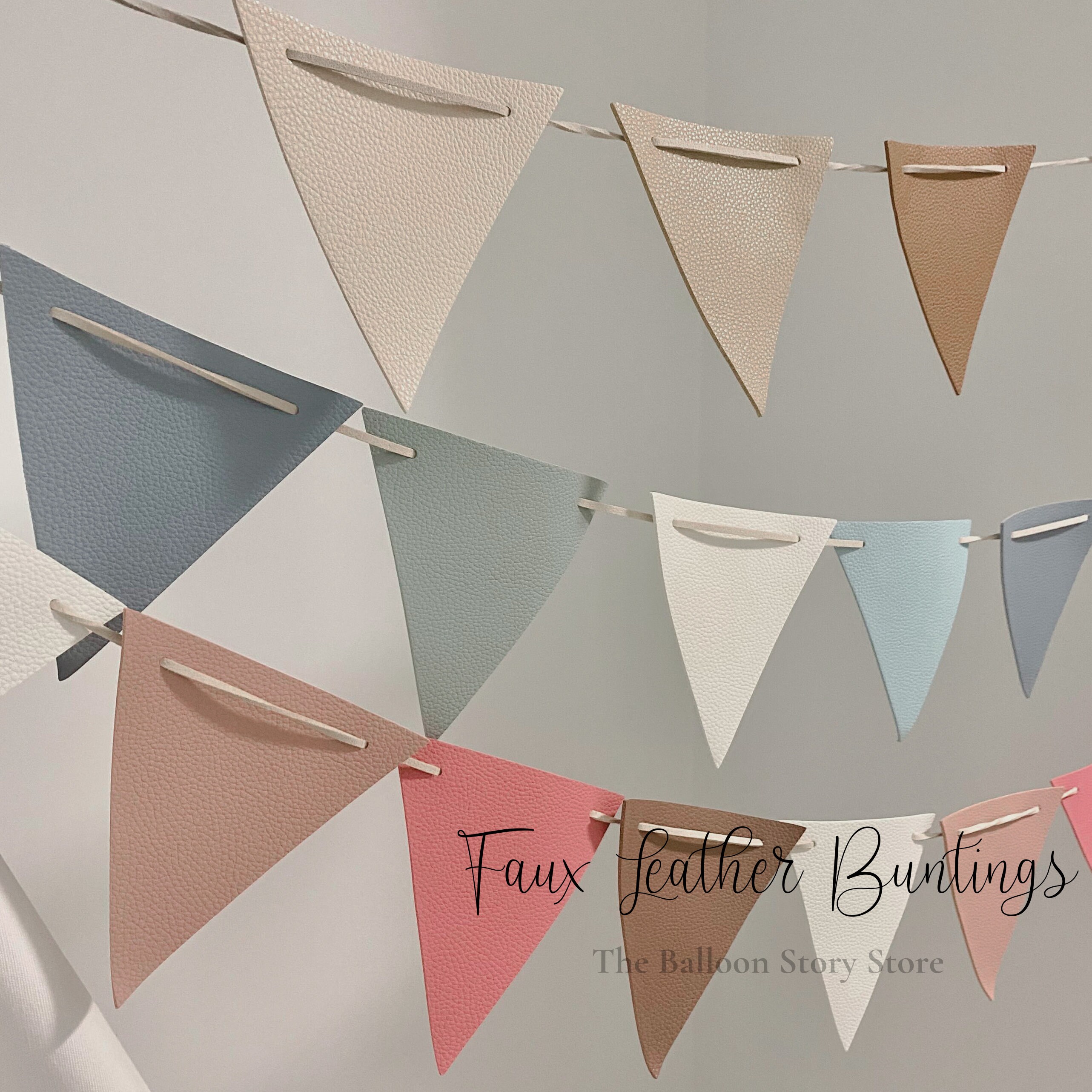 PU Leather Pennant Faux Leather Banner Faux Buntings High Chair Banner ...