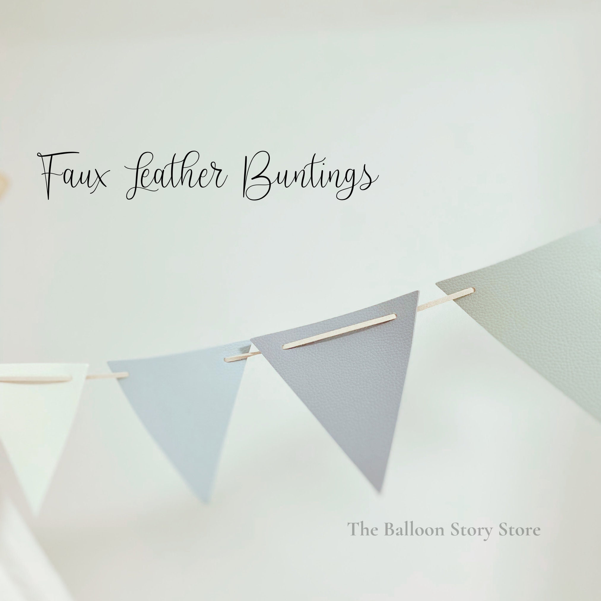 PU Leather Pennant Faux Leather Banner Faux Buntings High Chair Banner ...