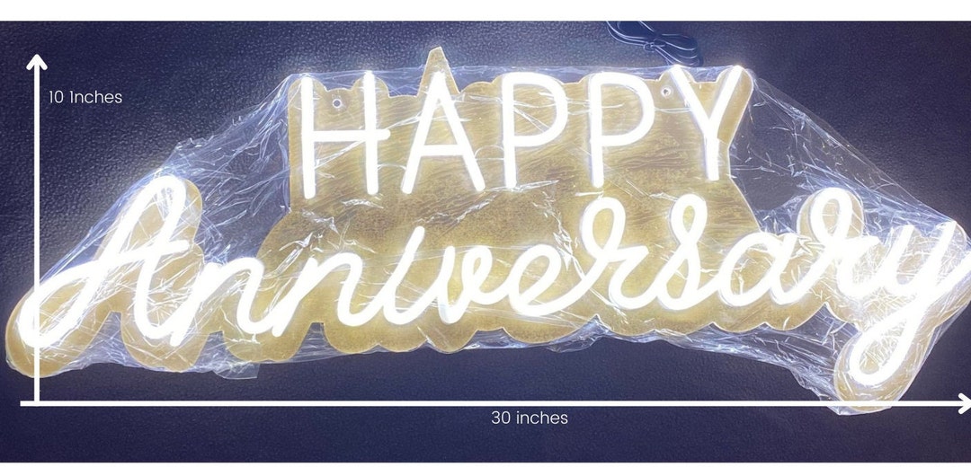 Happy Anniversary Neon Sign Anniversary Backdrop Sign Event Sign for ...