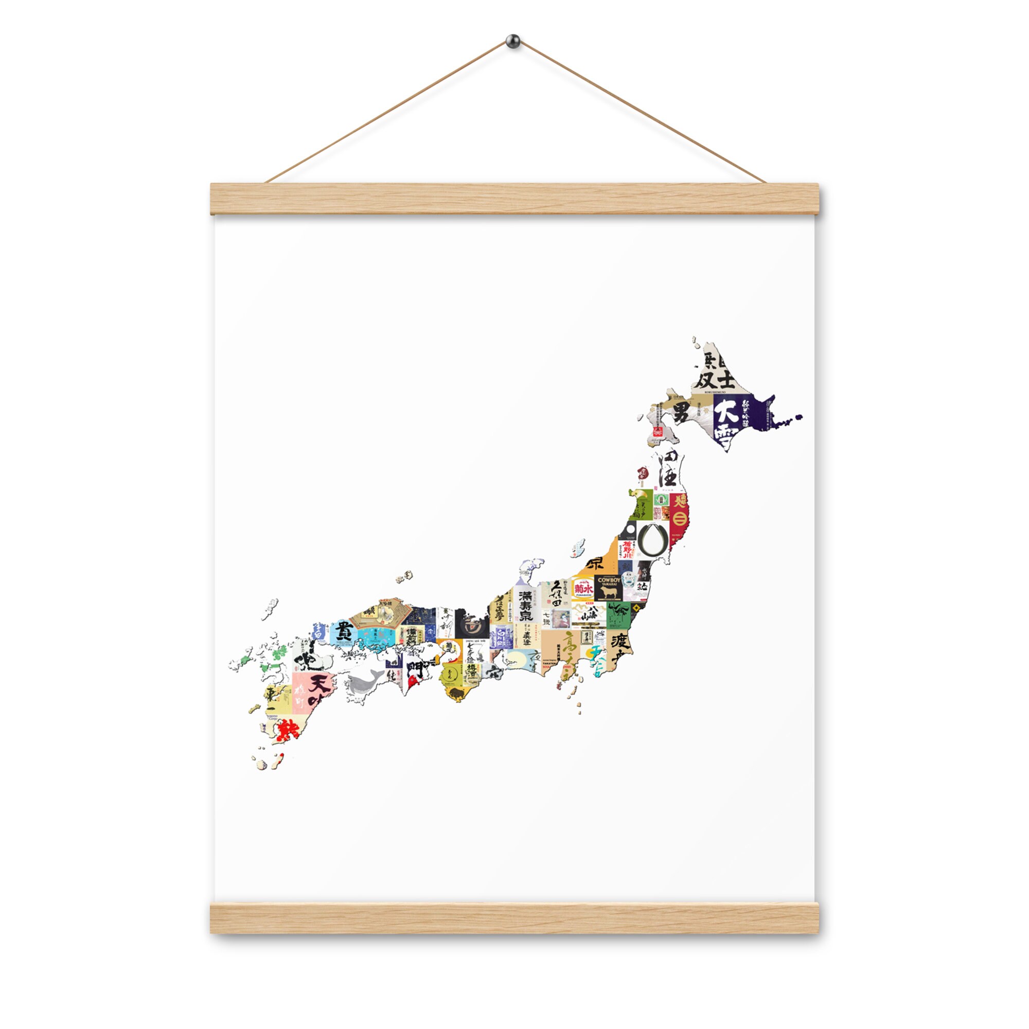 Sake Label Map of Japan Hanging Print Free US Shipping - Etsy