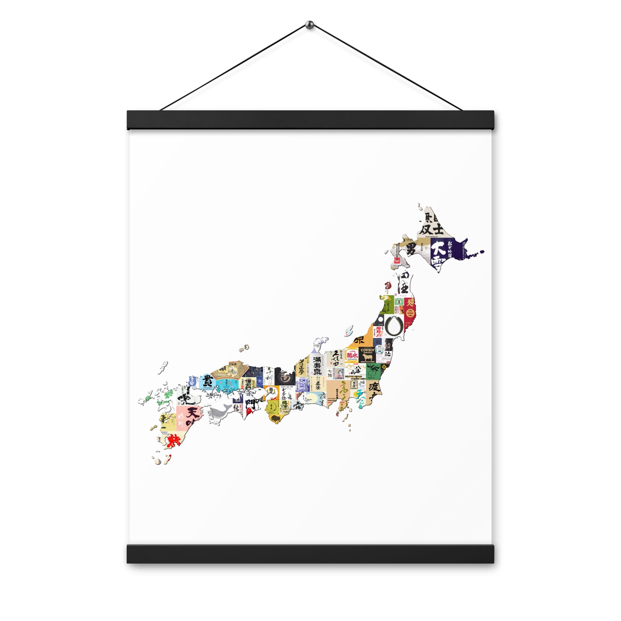 Sake Label Map of Japan Hanging Print Free US Shipping - Etsy