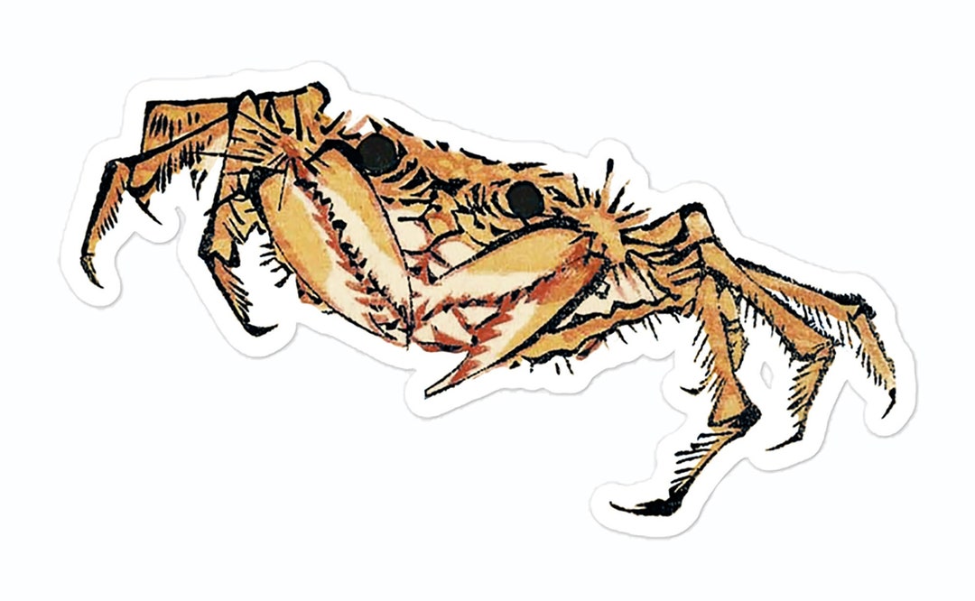 Japanese Crab Sticker: Classic Ukiyo-e Art, Bubble-free (free US ...