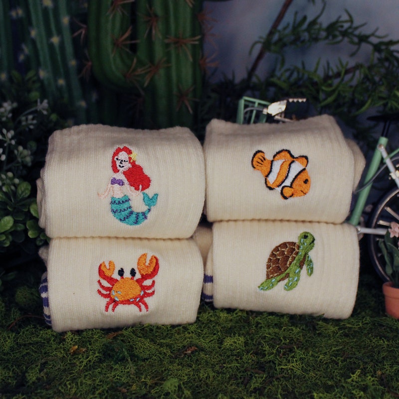 Embroidered Socks - Etsy