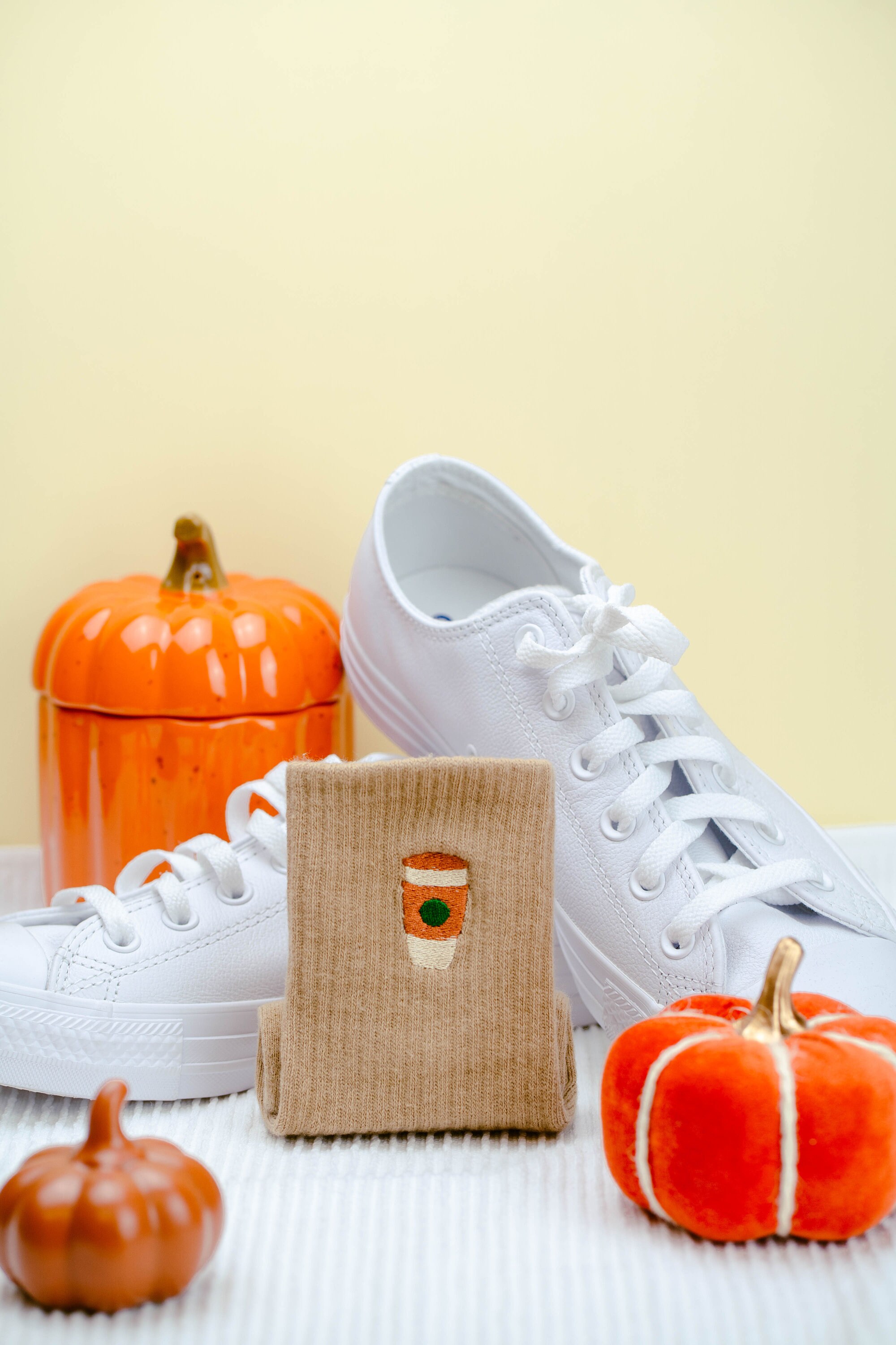 MIX & MATCH Autumn/fall Items Embroidery Beige/neutral Socks, Handmade ...