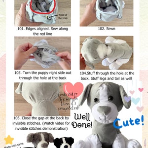 Puppy DIY Pattern , Written Instructions and Online Tutorial (2 Sizes ...