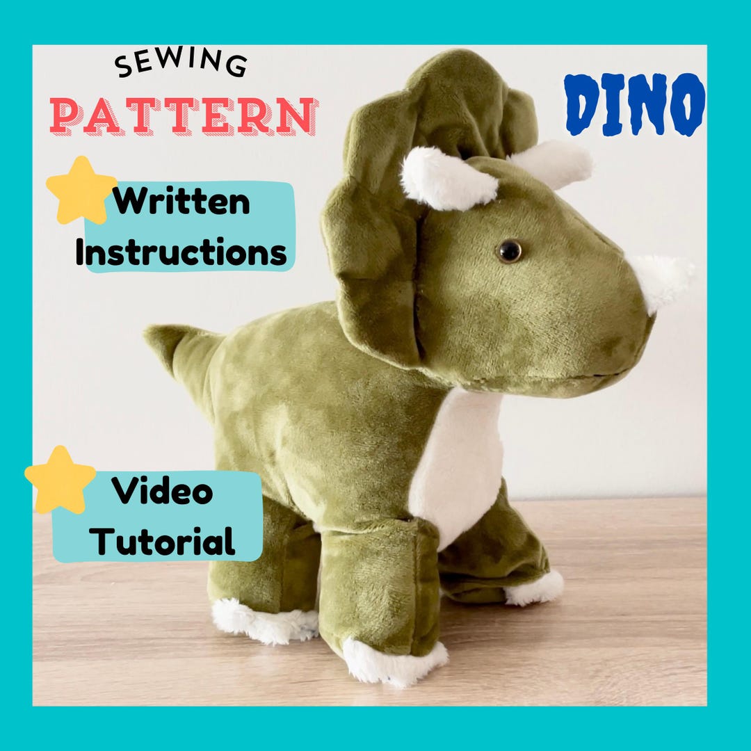 Triceratops Sewing Pattern: DIY Dinosaur Plush With Instructions (2 Sizes) (PDF Download) - Etsy