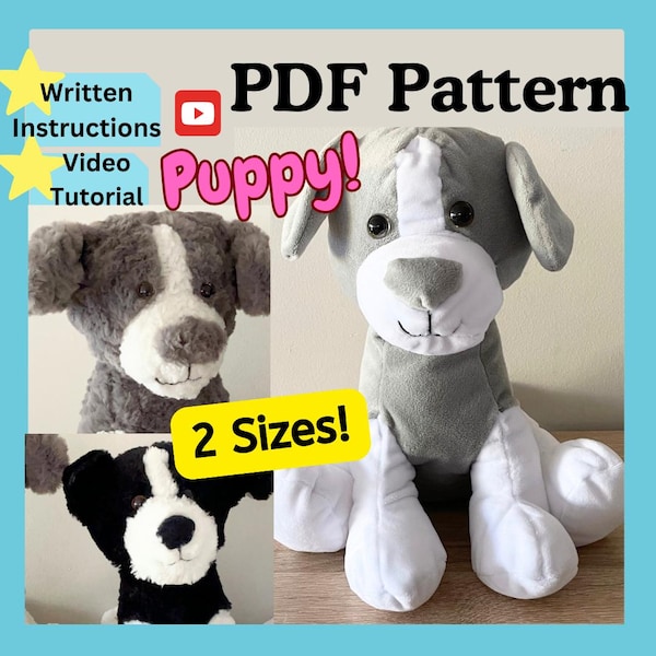 Stuffed Dog Sewing Pattern - Etsy