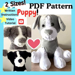 Little Scruff Plush Puppy Sewing Pattern, Memory Bear Soft Toy - Etsy ...