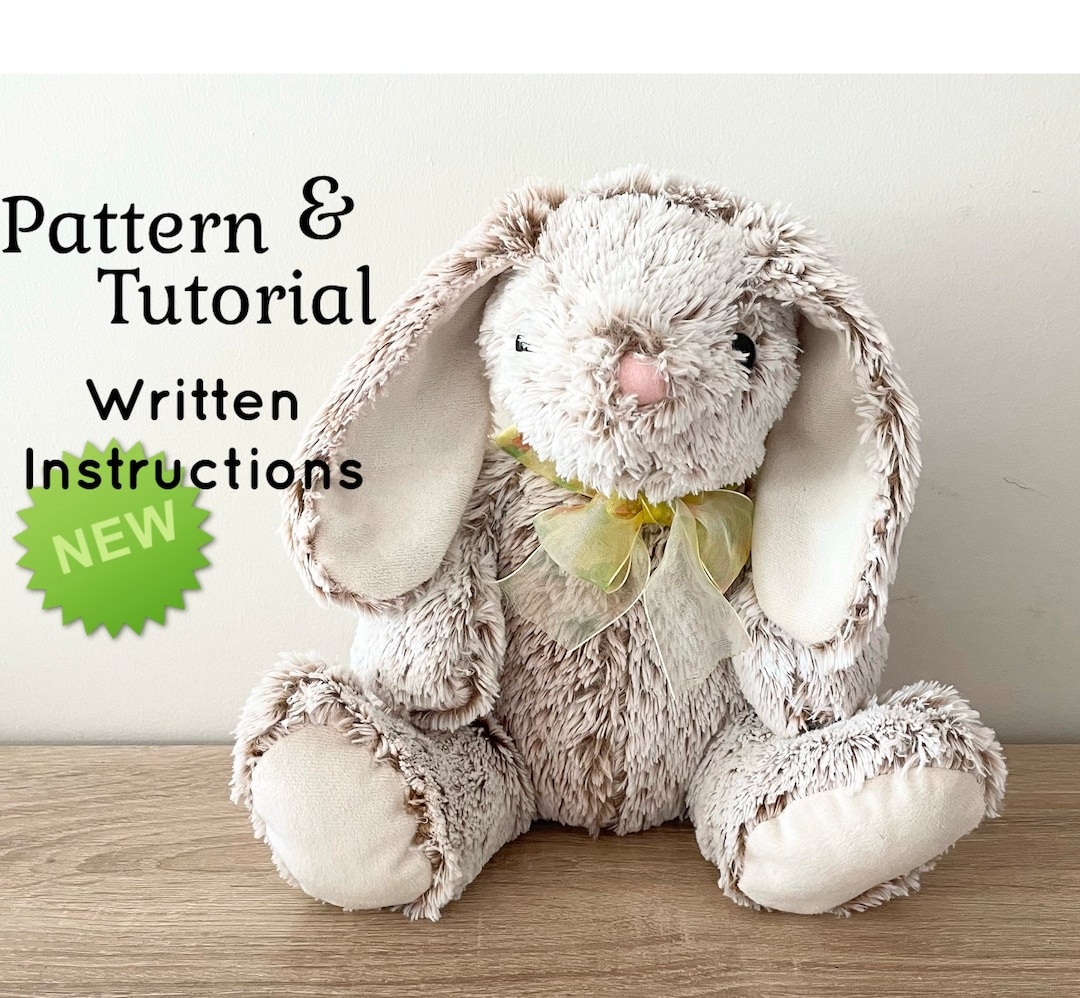 Adorable Bunny Rabbit Plush DIY Pattern digital File, Written ...