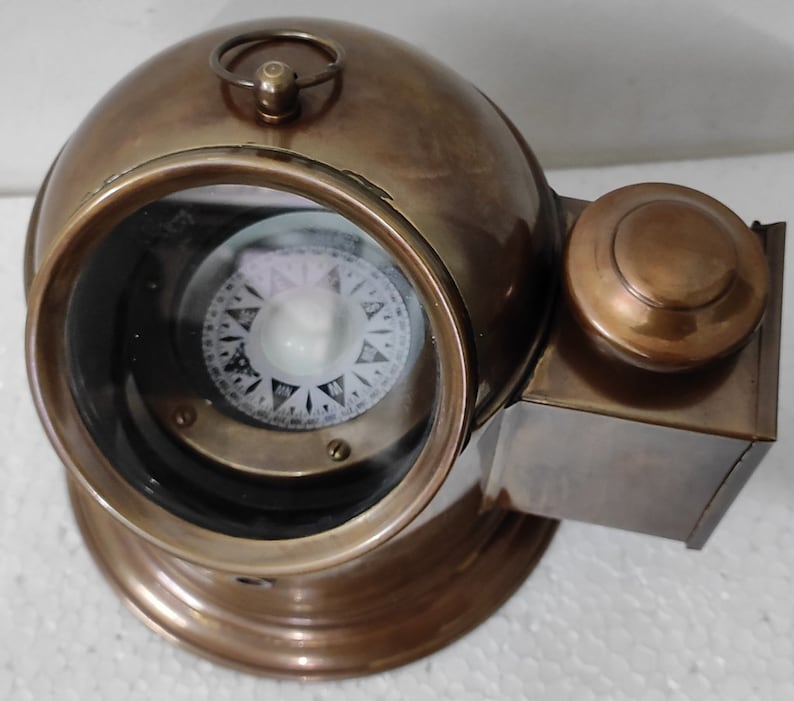 Antique Nautical Gimbal Compass Brass Old Binnacle Maritime for ...