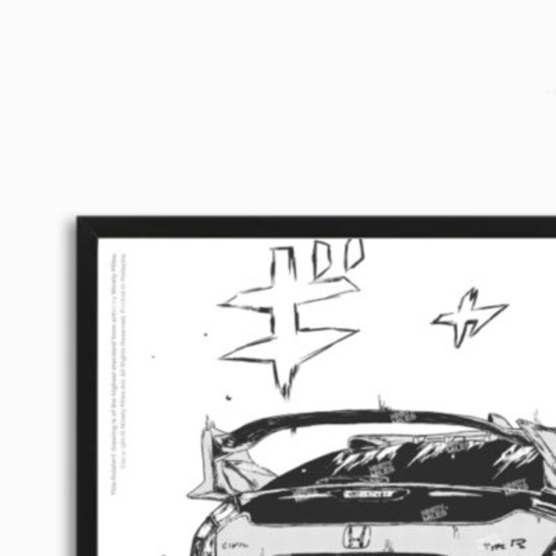 Honda Civic Type R (FK8) Print, Art, Automotive Art, Comic Art - Etsy