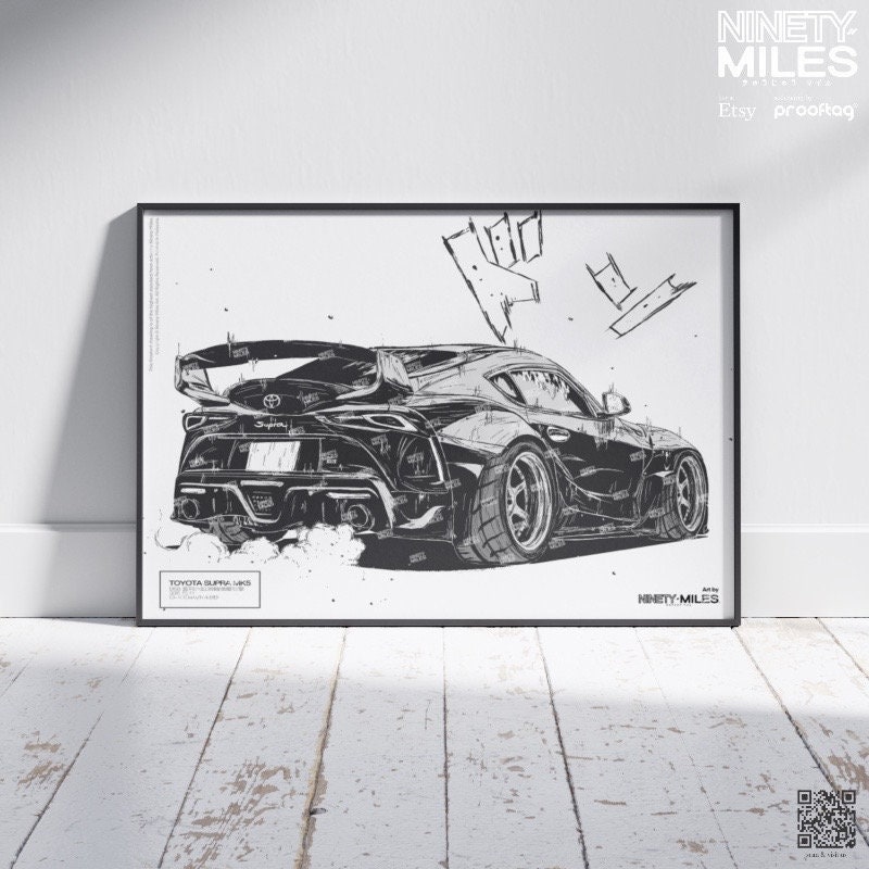 Toyota Supra MK5 Print, Art, Automotive Art, Comic Art - Etsy