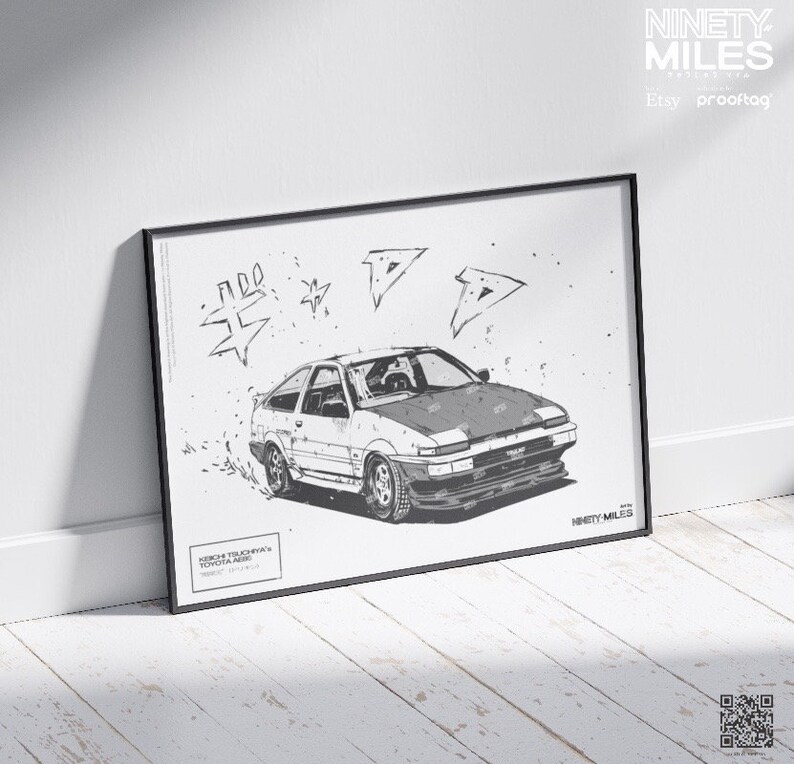 Keiichi Tsuchiya Toyota AE86 Print, Art, Automotive Art, Comic Art - Etsy