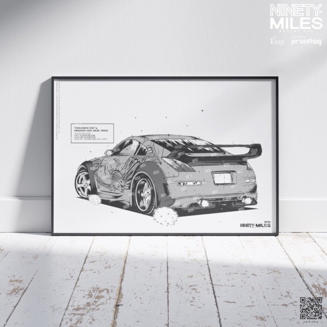 Takashi DK VEILSIDE Nissan 350Z Print, Poster, Automotive Art, Comic ...