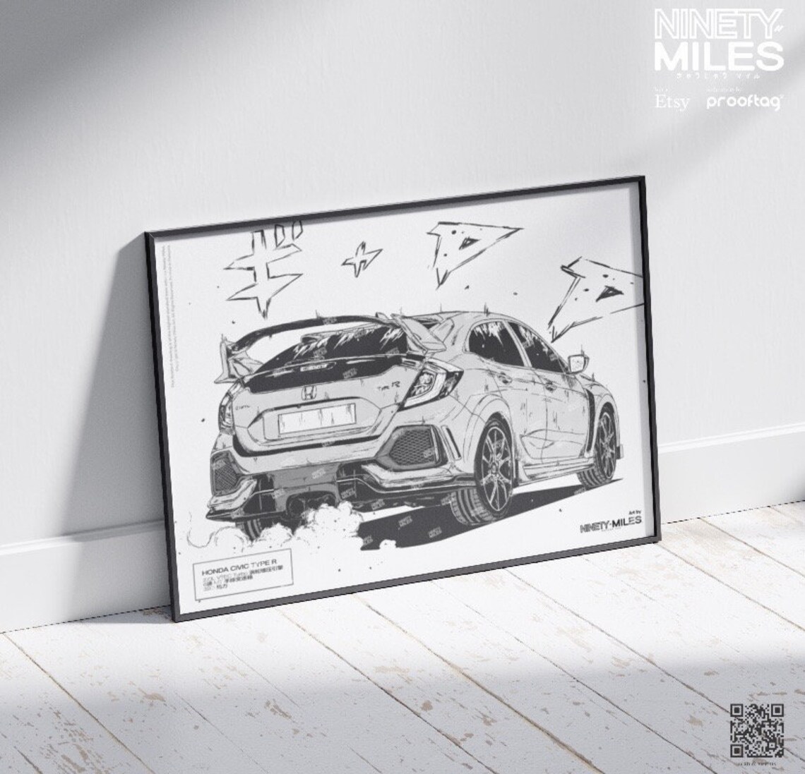 Honda Civic Type R (FK8) Print, Art, Automotive Art, Comic Art - Etsy