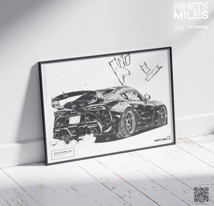 Toyota Supra MK5 Print, Art, Automotive Art, Comic Art - Etsy