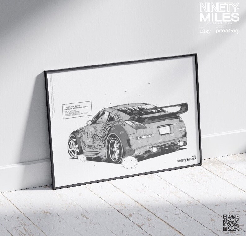 Takashi DK VEILSIDE Nissan 350Z Print, Poster, Automotive Art, Comic ...