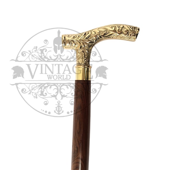Royal Brass Handle Walking Stick - Etsy
