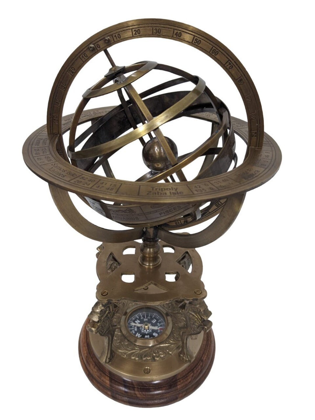 Brass Armillary Sphere 300mm With Compass on Base - Etsy Australia