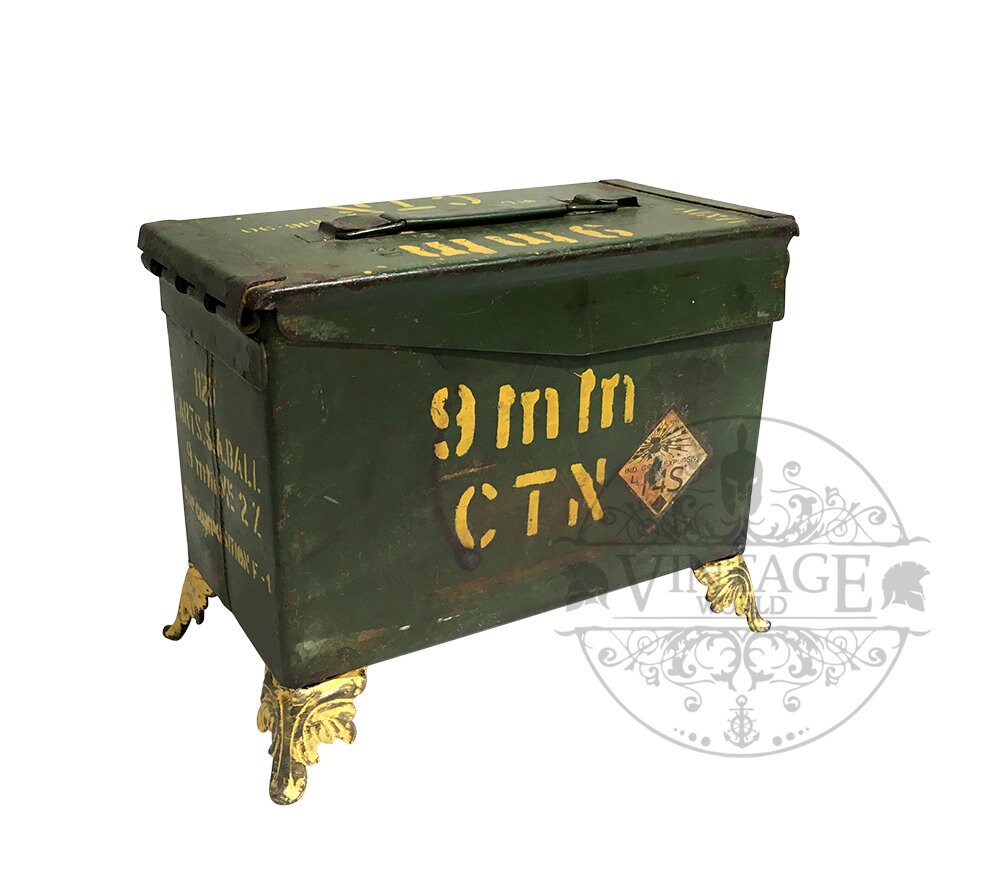 Old Military Tool Box Table Clock Fully Functional AA/AAA Battery ...