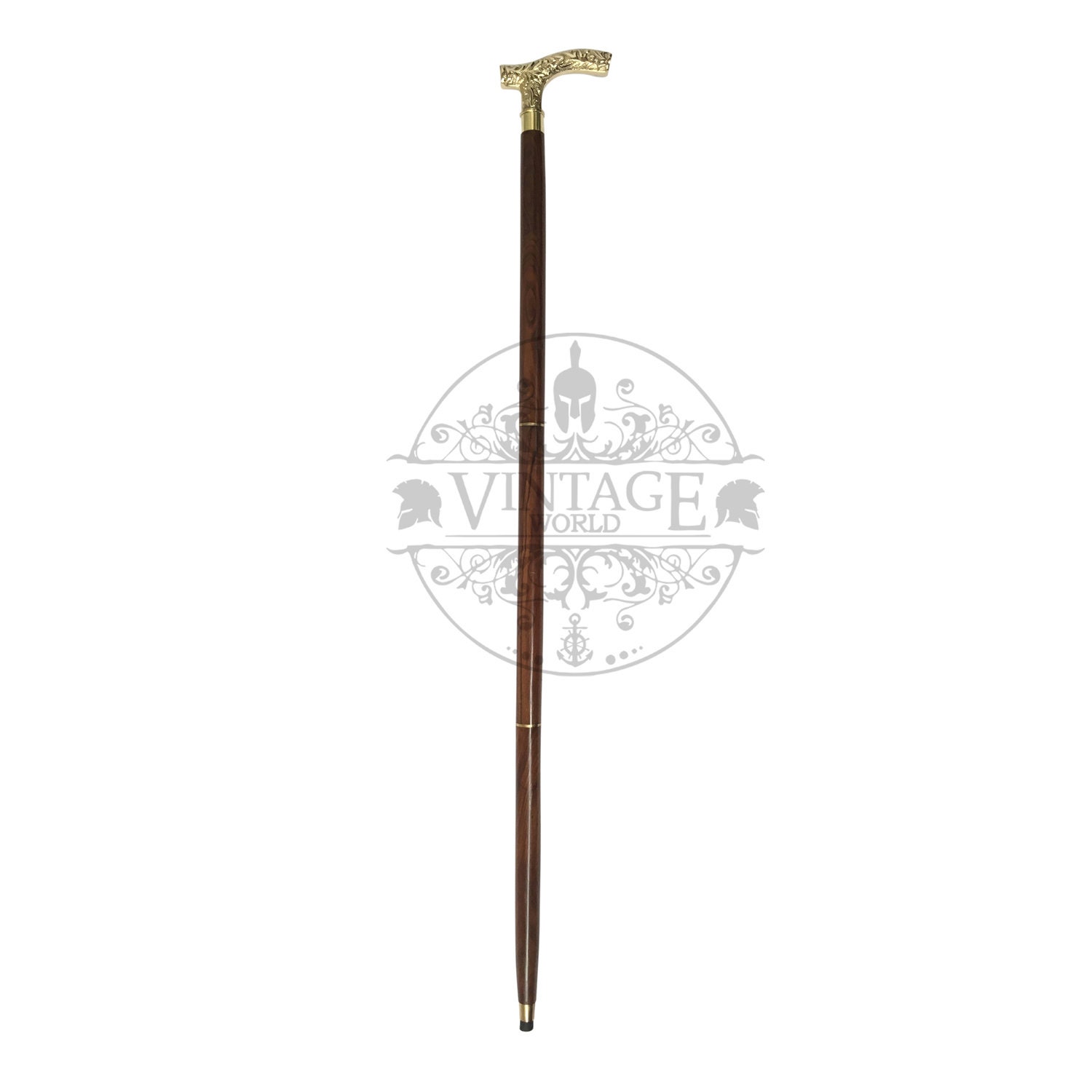 Royal Brass Handle Walking Stick - Etsy Australia