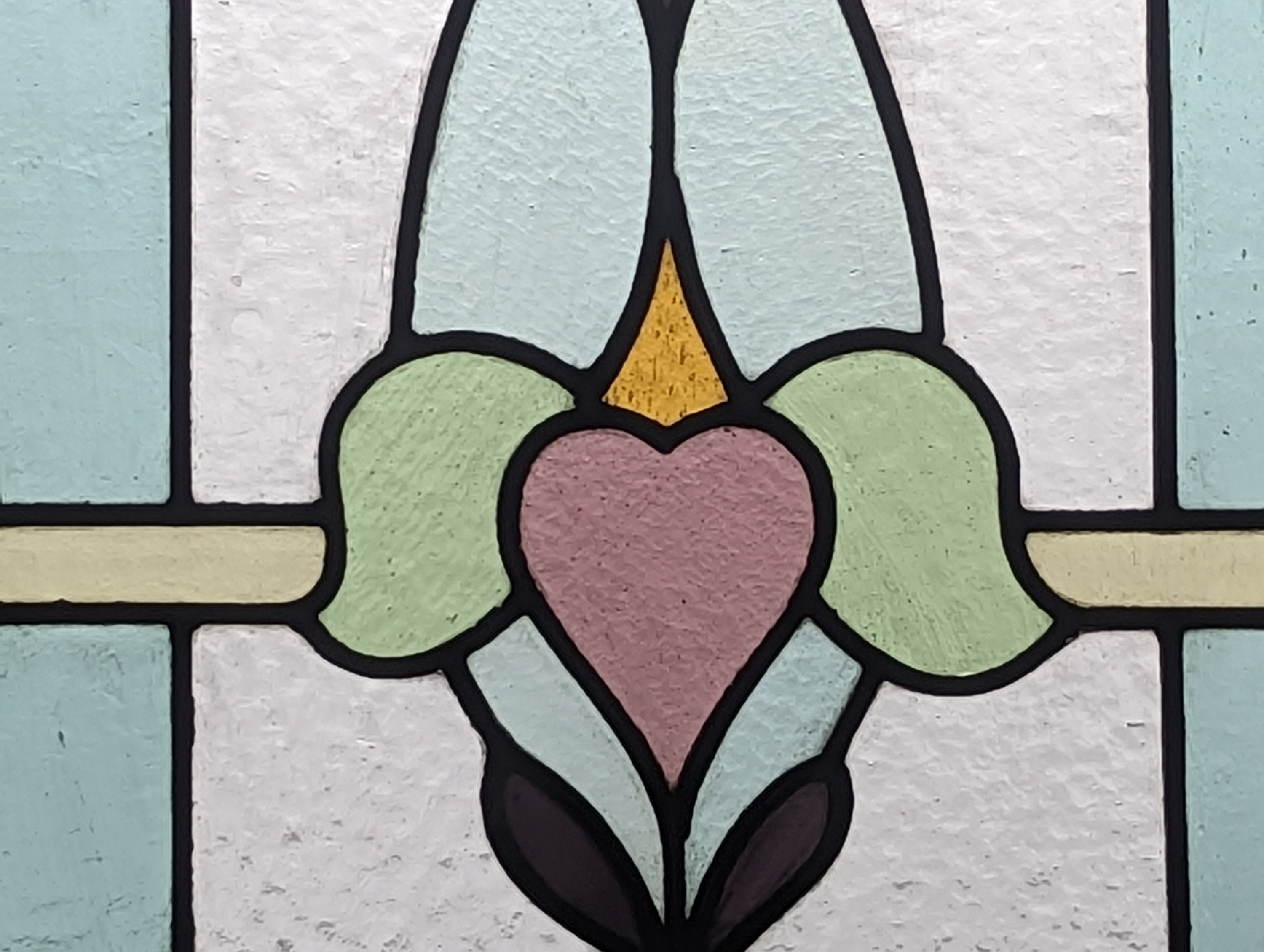 Pretty Charming Arts & Craft Compact Stained Glass Panel - Etsy