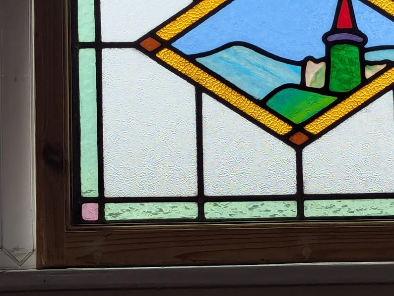 Charming Compact 1930's Stained Glass Window Panel - Etsy