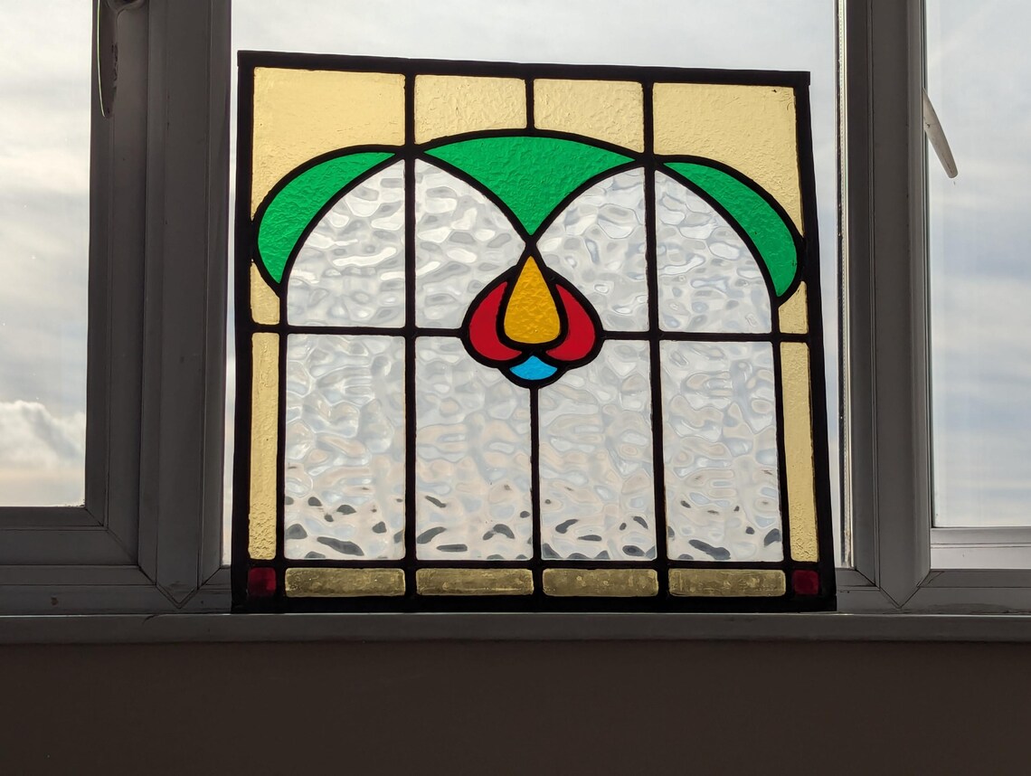 Outstanding Eye Catching Renovated Compact 1920's Stained Glass Window ...
