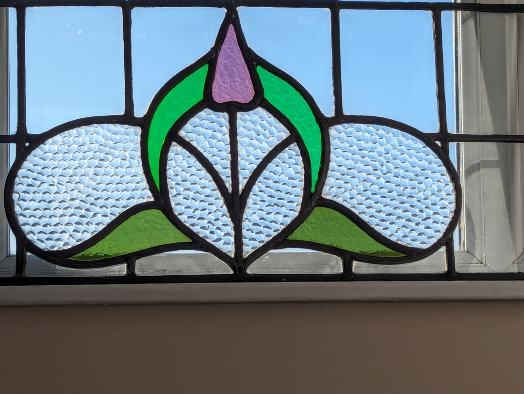 A Decorative Renovated 1920's Stained Glass Fanlight - Etsy