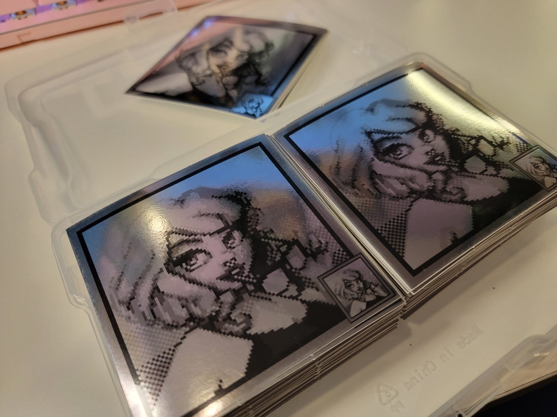 Holo Game Boy Screen Pixel Art Portrait Sticker - Etsy