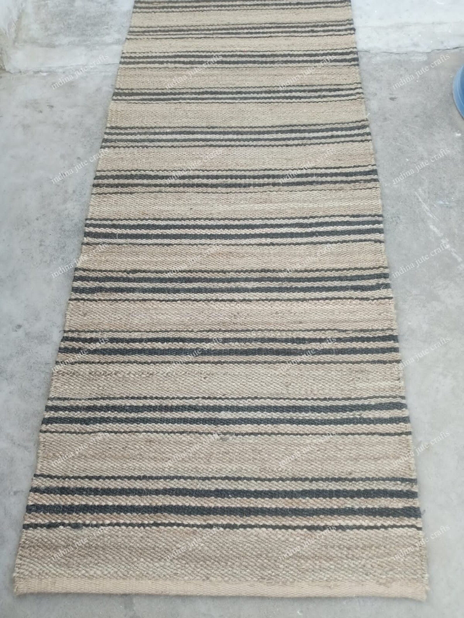 8x10,9x12,10x12,12x12,black & Natural Jute Rug,/braided Jute Runner ...