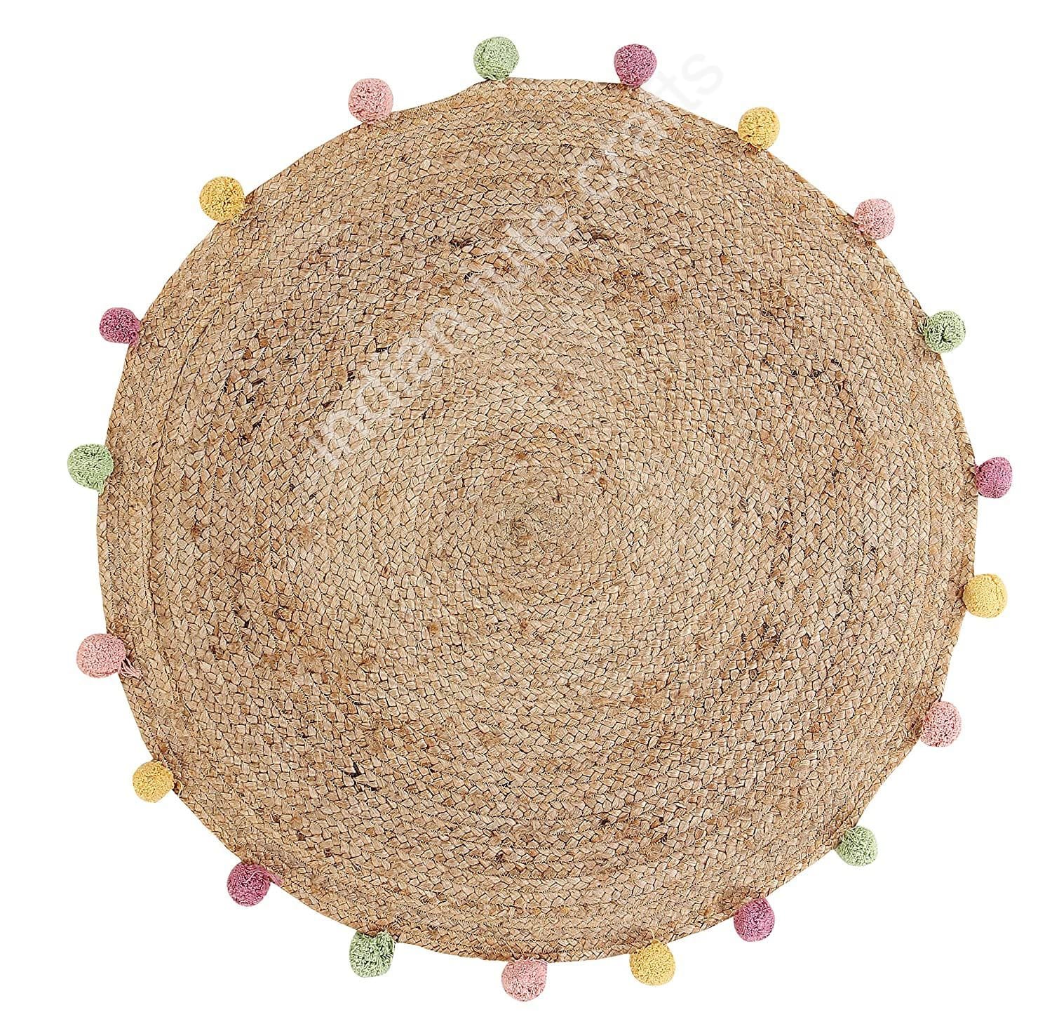 Round Box Jute Patten,black and White Round,natural Round Jute Rug ...