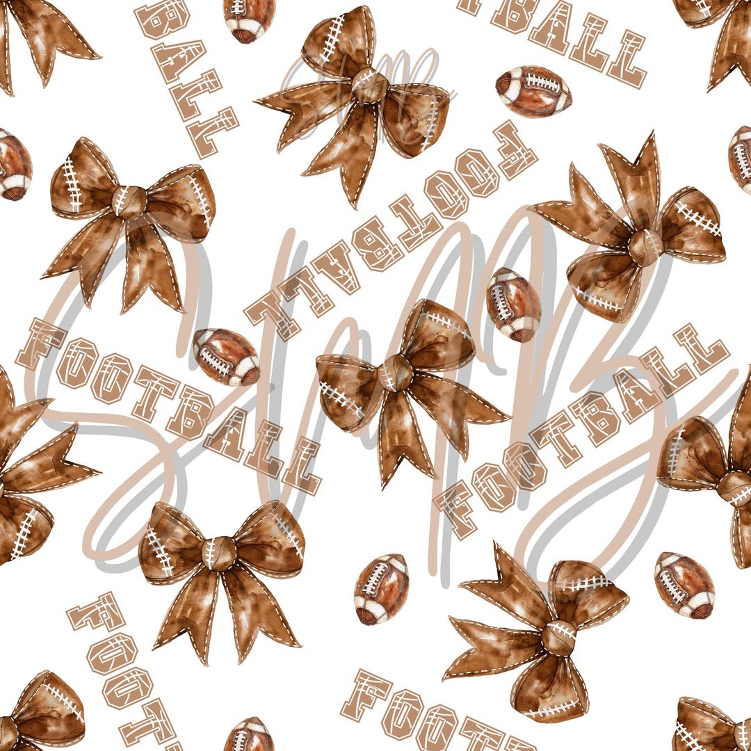 Football Bow Seamless File - Etsy