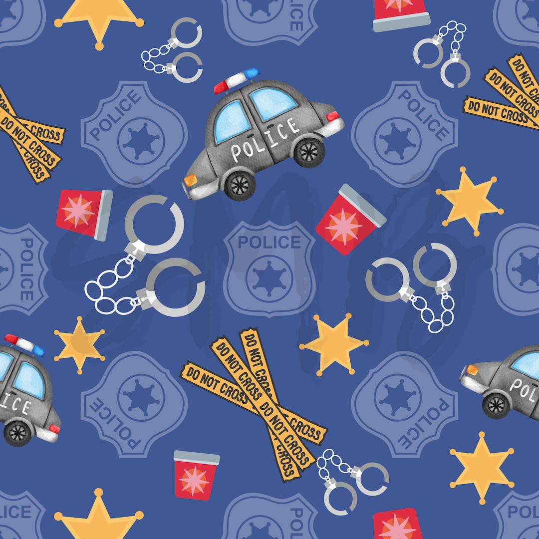 Police Seamless Digital File - Etsy