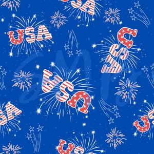 Red White and Blue Seamless Repeating Pattern, Bow and Flag Seamless ...