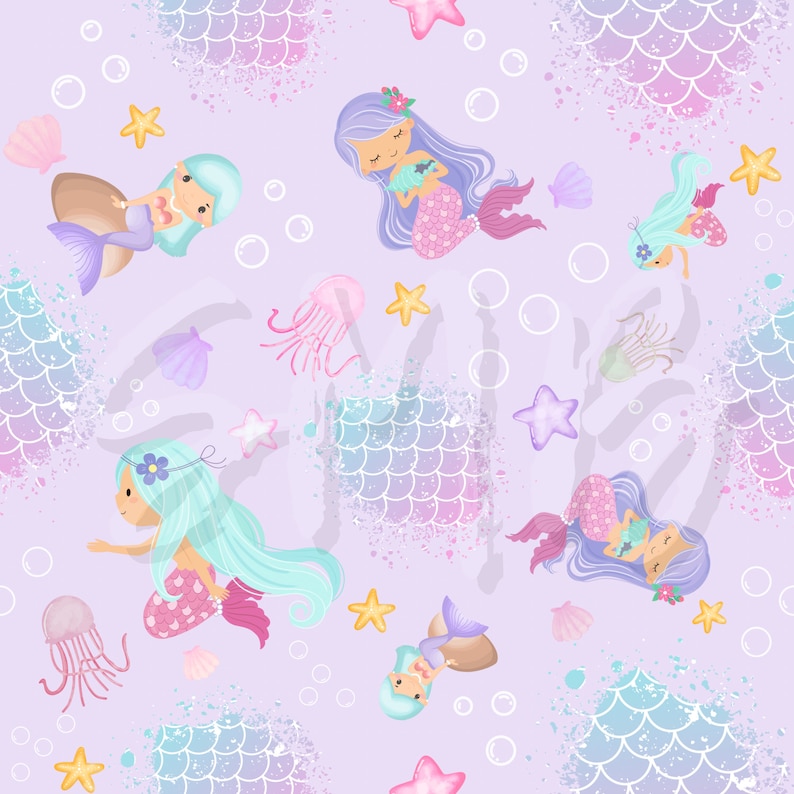 Mermaid, Under the Sea Seamless File - Etsy