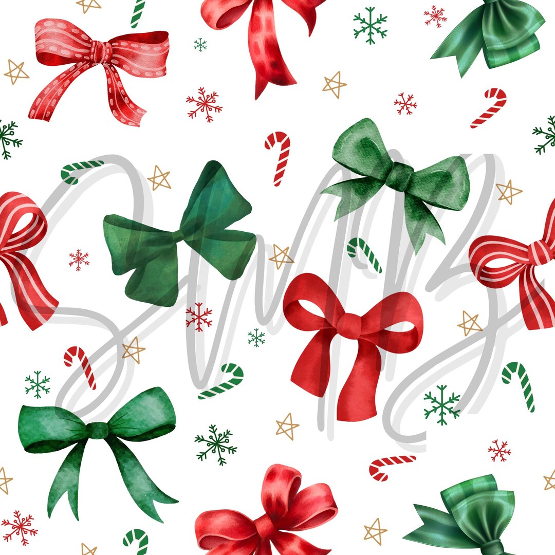 Christmas Bow Seamless File - Etsy