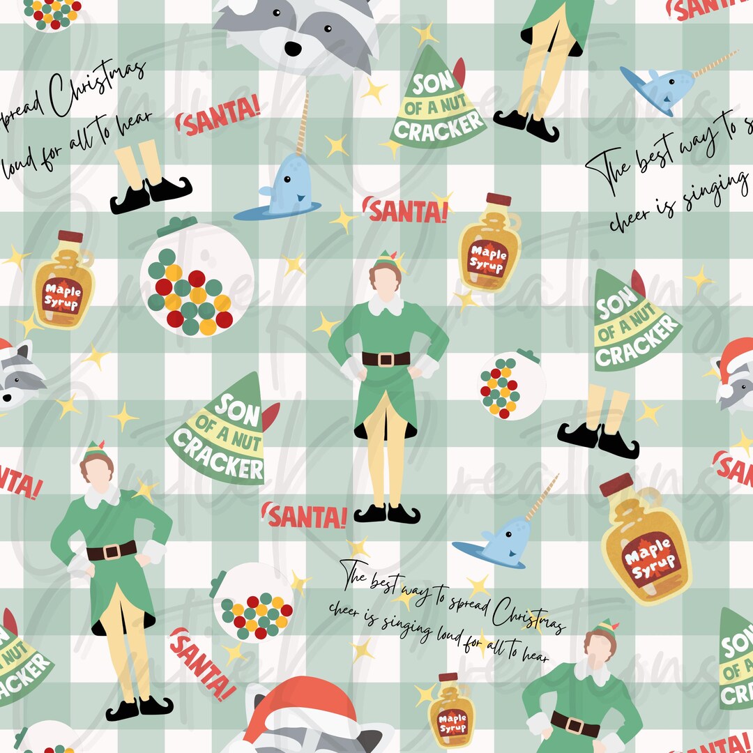 Bud Elf Christmas Seamless File - Etsy
