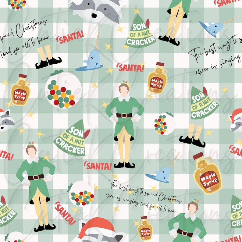 Bud Elf Christmas Seamless File - Etsy