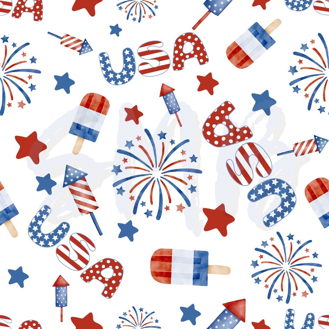 Red White and Blue USA Firework Popsicle Seamless File - Etsy