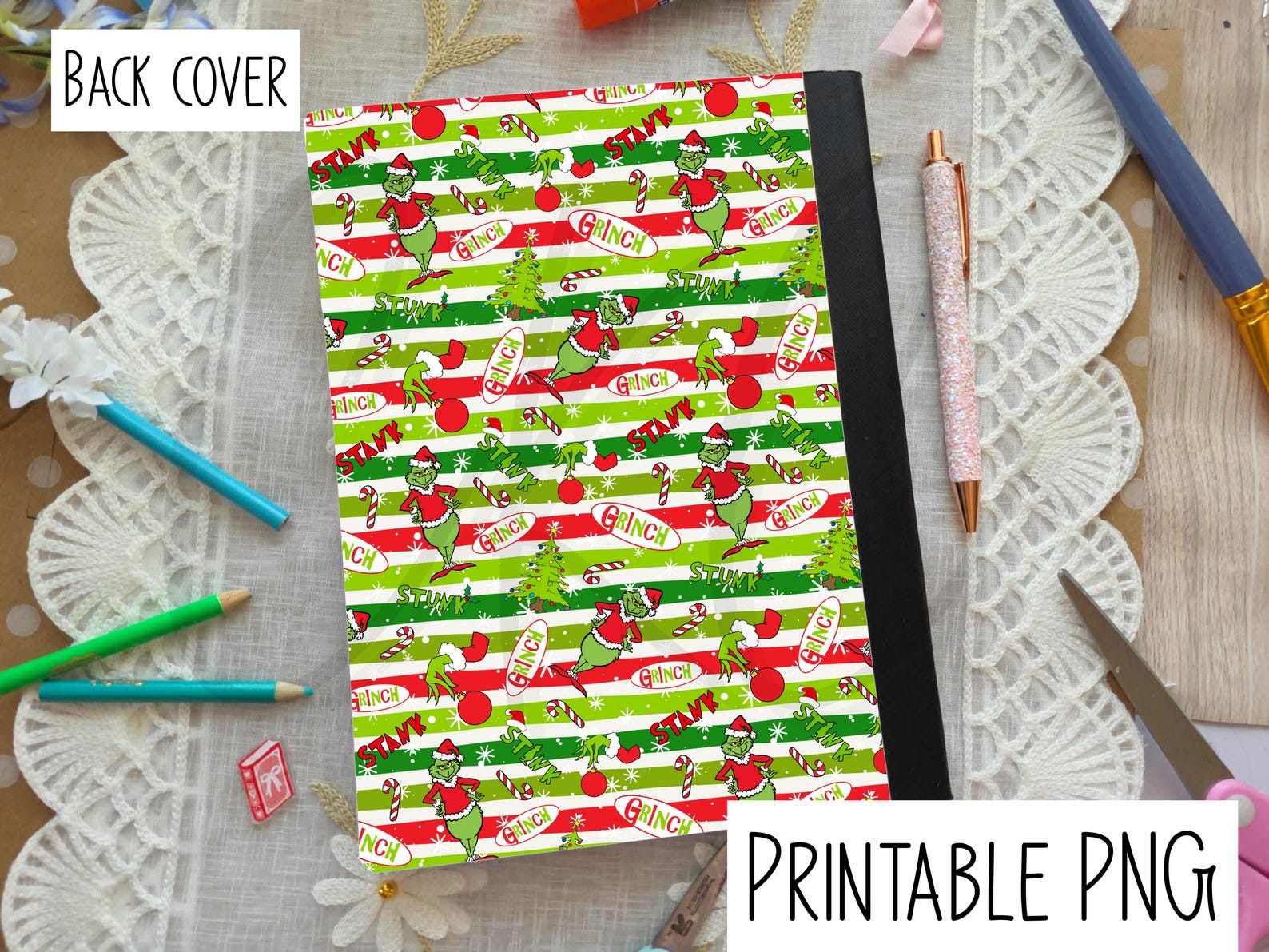 Mean Green Guy Digital File Printable Composition Notebook Cover PNG ...