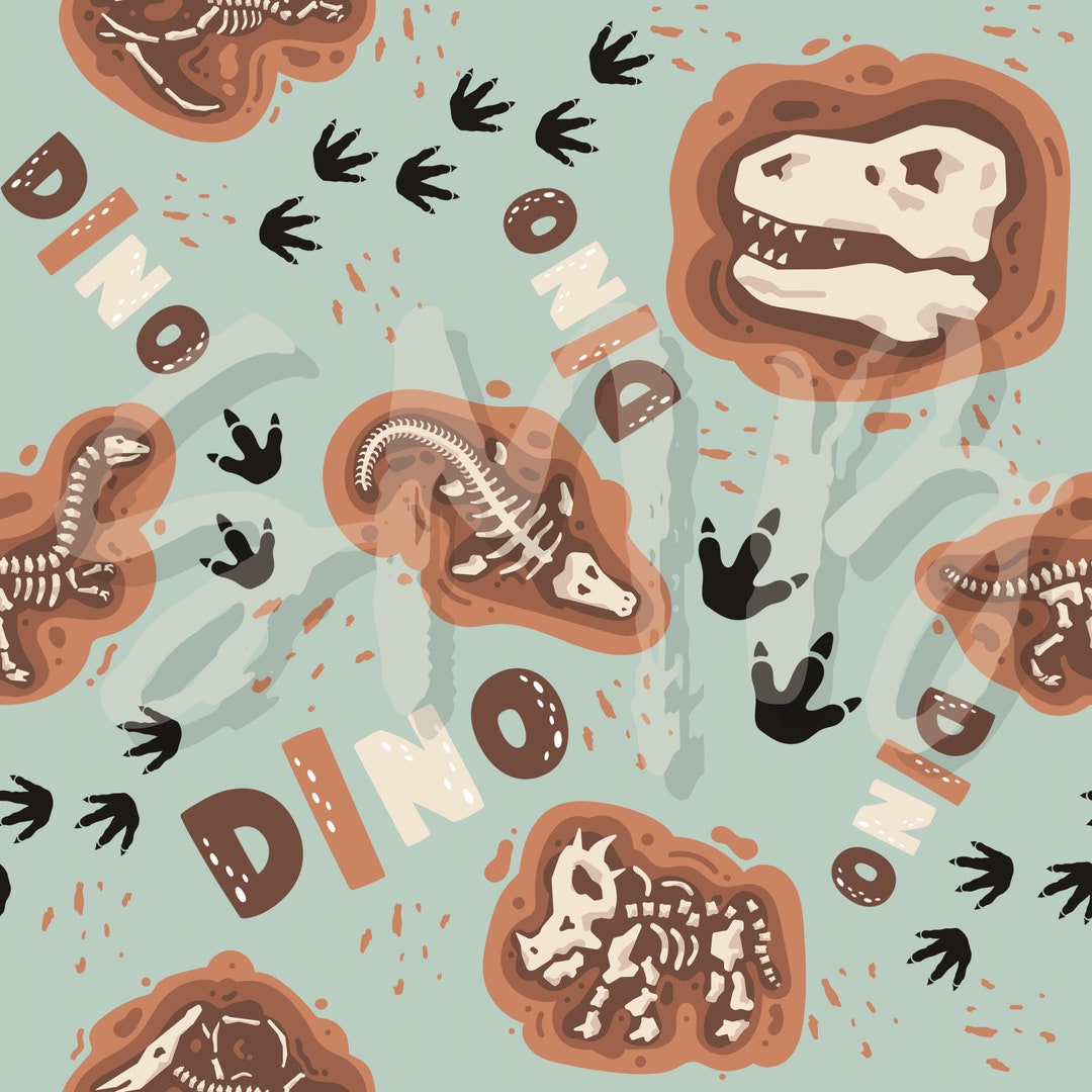 Dinosaur Fossil Seamless Digital File - Etsy