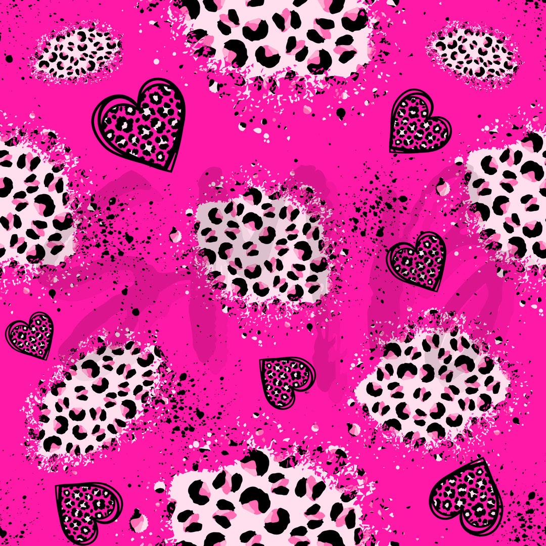 Hot Pink Cheetah Hearts Seamless File - Etsy