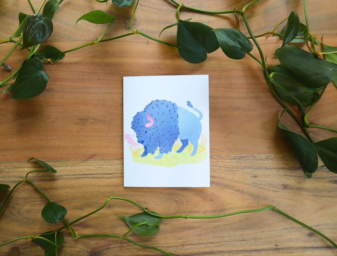 Native American/american Bison Greeting Card - Etsy
