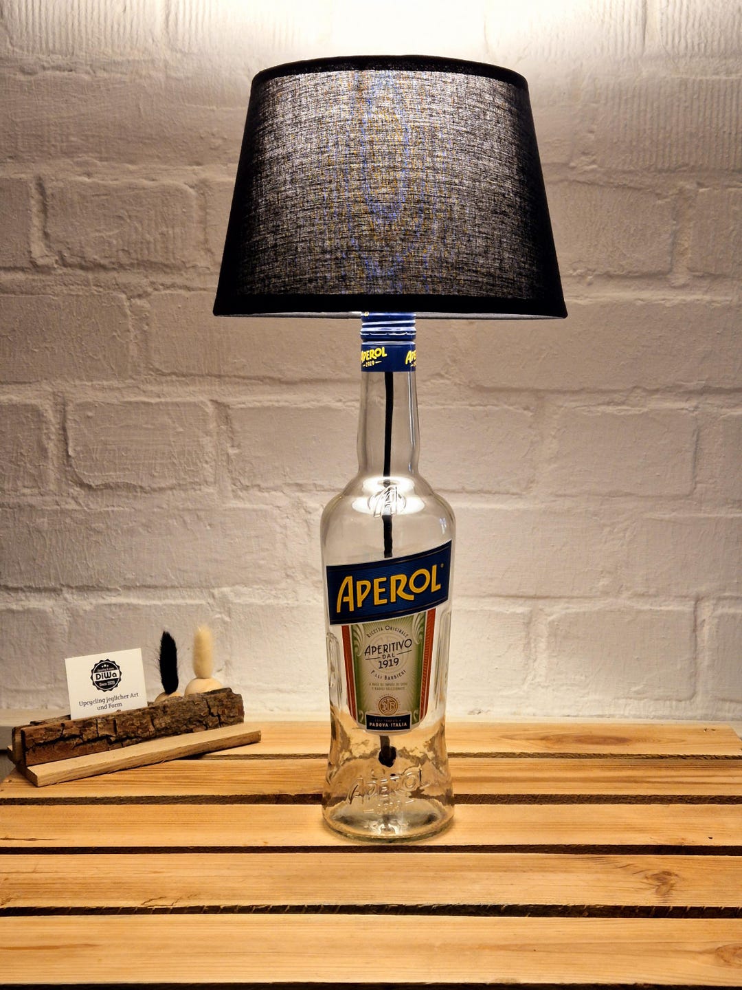 Aperol Table Lamp as Upcycling Bottle Lamp Gift for Birthday Bachelor ...