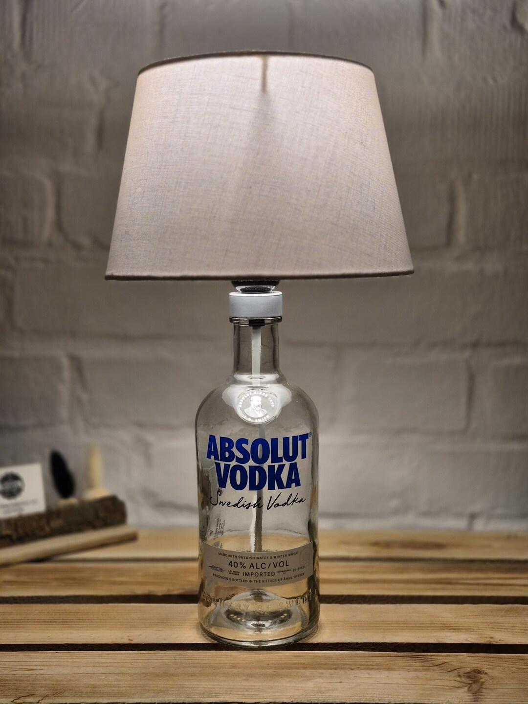 Vodka Absolut Lamp Bottle Lamp Gift Upcycling Bottle Table Lamp Lamp ...