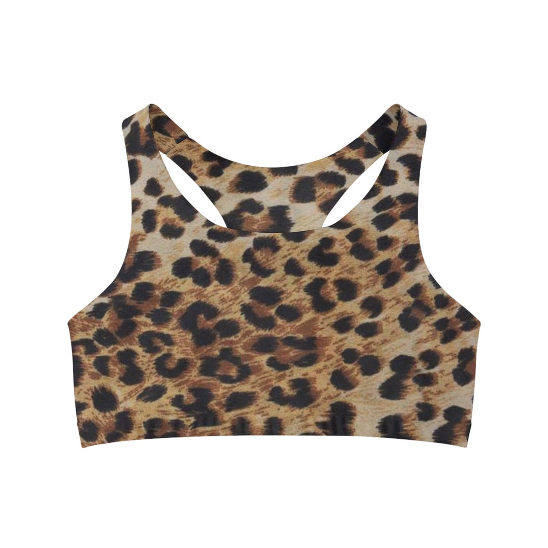 Leopard Sports Bra Animal Print Bra Matching Gym Clothes Matching ...