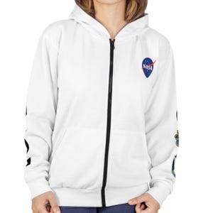 NASA Zip Hoodie Retro NASA Logo Hoodie Mission Patch Jacket Astronaut ...